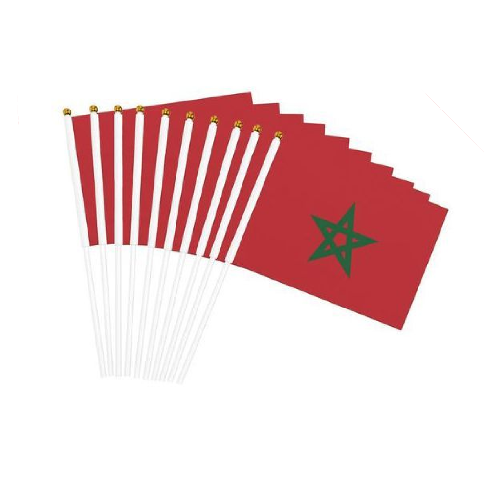 Set 10 Drapeaux Maroc – Accessoire Supporter – Alpha 55