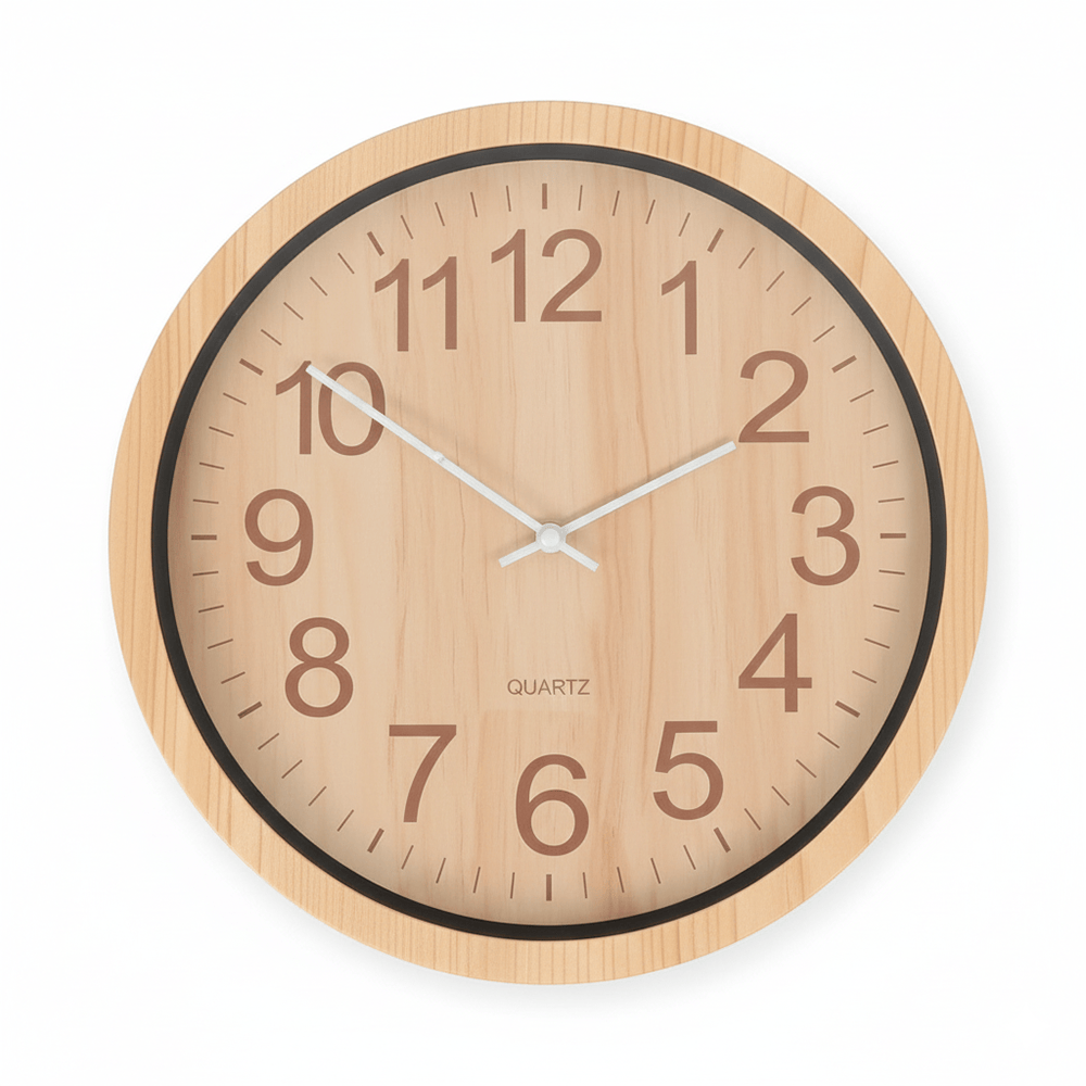 Horloge 3358 Effet Bois Beige – Style Naturel – Alpha 55